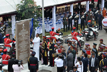President at Panagoda Army camp...