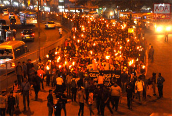 Night protest in Colombo...