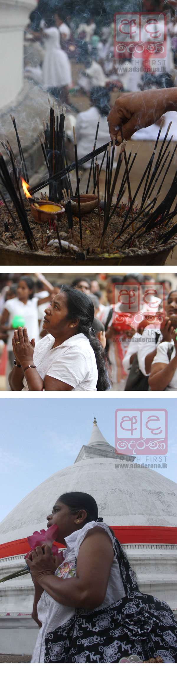 Devotees at Kelaniya temple on Esala Poya...