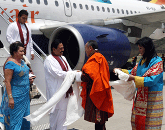 President arrives in Bhutan…