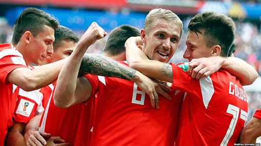 Russia wins opening World Cup match against Saudi Arabia