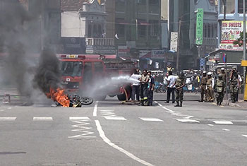 Suspicious bike destroyed at Pettah...