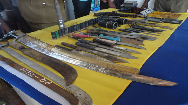 Stock of weapons found in Hamilton Canal