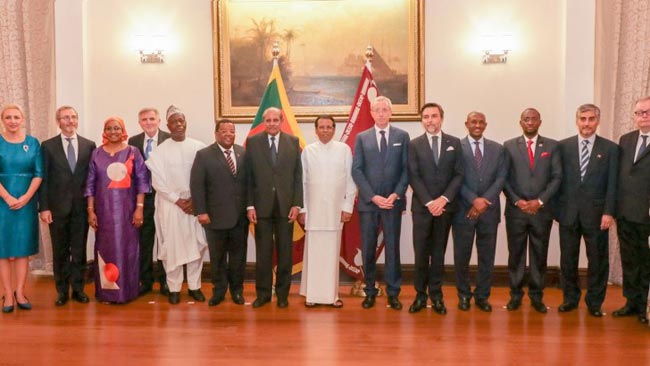 Fourteen new envoys present credentials to President
