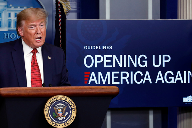 Trump announces plan to reopen virus-hit US economy