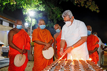 Invoking blessings for Sri Lanka at Kirivehera…