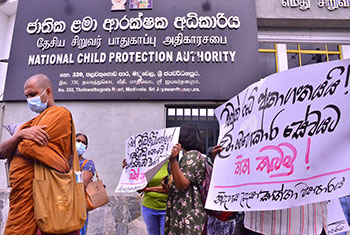 Protest against child labour...