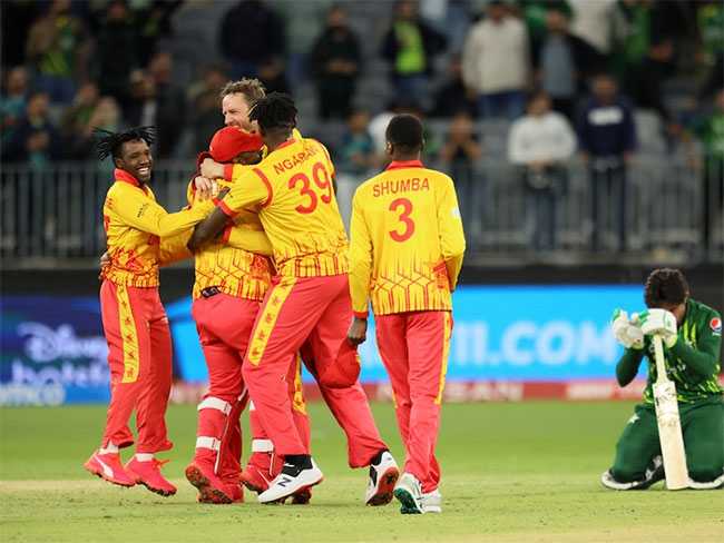 Zimbabwe cause major upset by beating Pakistan at T20 World Cup