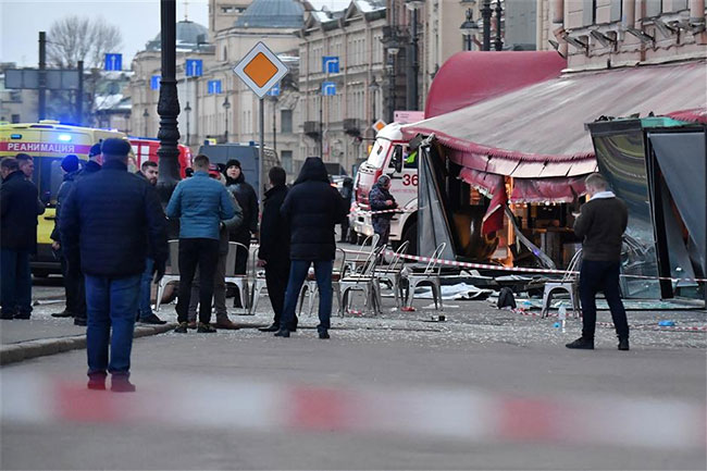 Bomb kills Russian war blogger in St Petersburg cafe