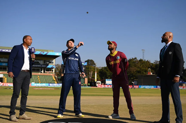 Scotland win toss, elect to bowl first against West Indies in WC Qualifier