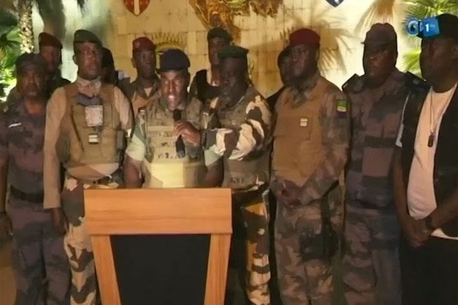 Gabon military officers claim to have seized power after election