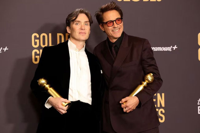 ‘Oppenheimer’ triumphs at Golden Globes as Hollywood parties again